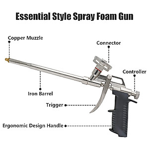 Qjaiune PU Spray Foam Gun Sealant Application Gun, Spray Insulation Expanding Foam Gun Applicator, Heavy Duty Dispensing Caulking Gun for Filling Sealing Windows Gap