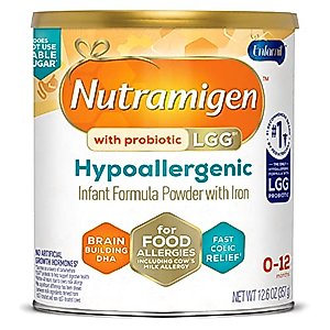 Nutramigen Hypoallergenic Baby Formula from Enfamil- Lactose Free Milk Powder, 12.6 ounce - Omega 3 DHA, Probiotics for Digestive Health & Immune System, Iron
