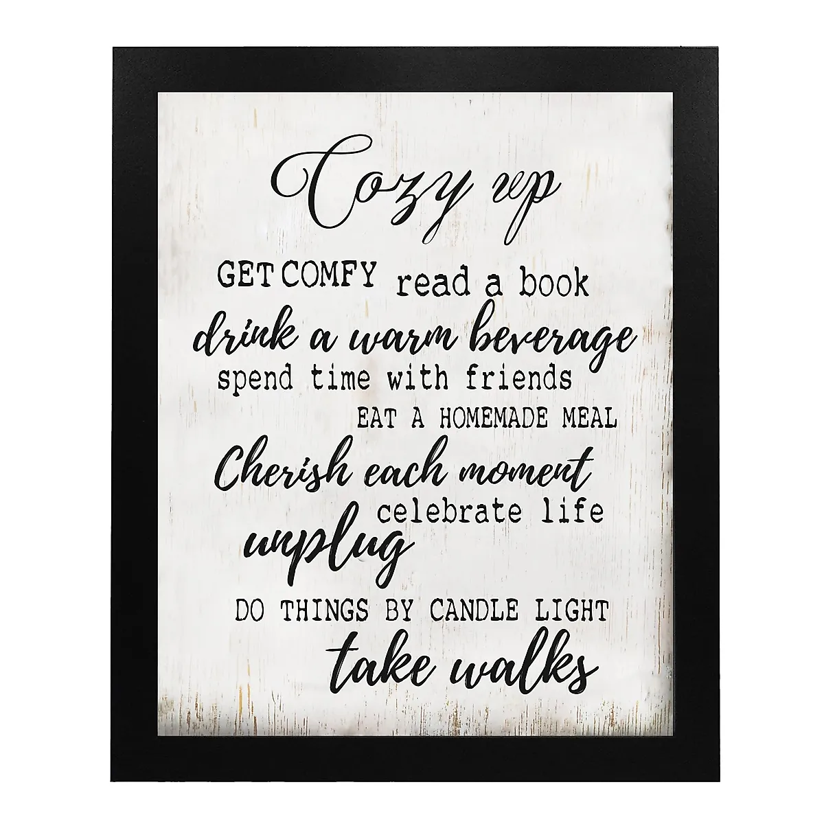 Cozy Up - Beach Wall Art, This Rustic Typography Ocean Wall Decor Sign Print is Ideal Decoration for Beach & Lake House, Cabin, Lodge Decor & Great Reminders to Relax & Celebrate Life! Unframed - 8X10