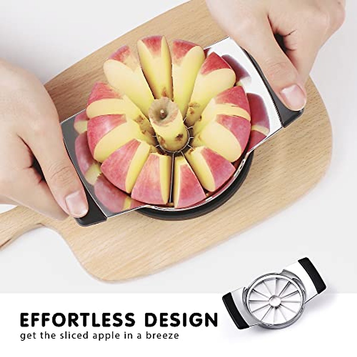 KITEXPERT Apple Cutter with Removable Base, Strengthened All-in-one Apple Slicer and Corer, Heavy Duty 12-Blade Apple Divider, Upgraded Apple Corer Tool for Apples, Pears, Orange