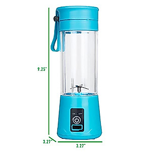 Mind Reader PORBLEND-BLU Handheld, Rechargeable Personal USB-Powered Juicer, Blue Portable Blender, One Size