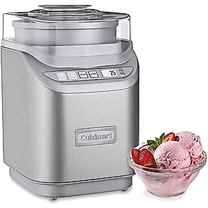 Cusinart ICE-70P1 2-Quart Cool Creations Ice Cream, Frozen Yogurt, Gelato and Sorbet Maker, LCD Screen with Countdown Timer, Makes Frozen Treats in 20-Minutes or Less, Stainless Steel