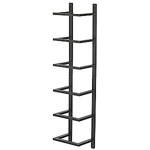 mDesign Modern Decorative Metal 5-Level Wall Mount Towel Rack Holder and Organizer for Storage of Bathroom Towels - Matte Black