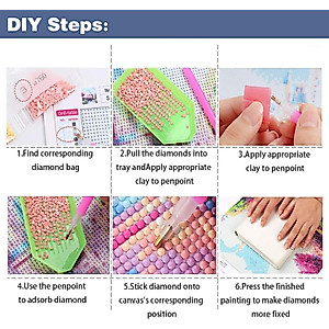 ijbnhd Turtle Diamond Painting Kits,Diamond Art Kit,Cute Turtle Paint by Numbers for Adults Beginner 5D Diamond Painting Kits for Adults Full Drill Round for Wall Decor12x12in