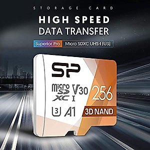 Silicon Power 2-Pack 256GB Micro SD Card U3 Nintendo-Switch Compatible, SDXC microsdxc High Speed MicroSD Memory Card with Adapter
