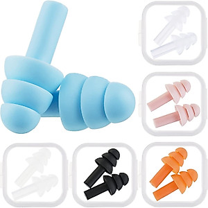Bememo 6 Pairs Kids Ear Plugs Swimming Noise Cancelling Reusable Earplugs for Sleeping and Swimming, 6 Assorted Colors