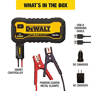 DeWalt DXAELJ16 1600 Peak Amp Jump Starter Battery Booster with USB Power Station