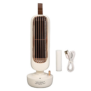 GLOGLOW Tower Fan with 220ml Water Tank Oscillating Tower Fan Small Quiet Fan with 3 Speeds 3 hrours Regular Long Spray, 6 hours Fixed Time Spray for Bedroom Office