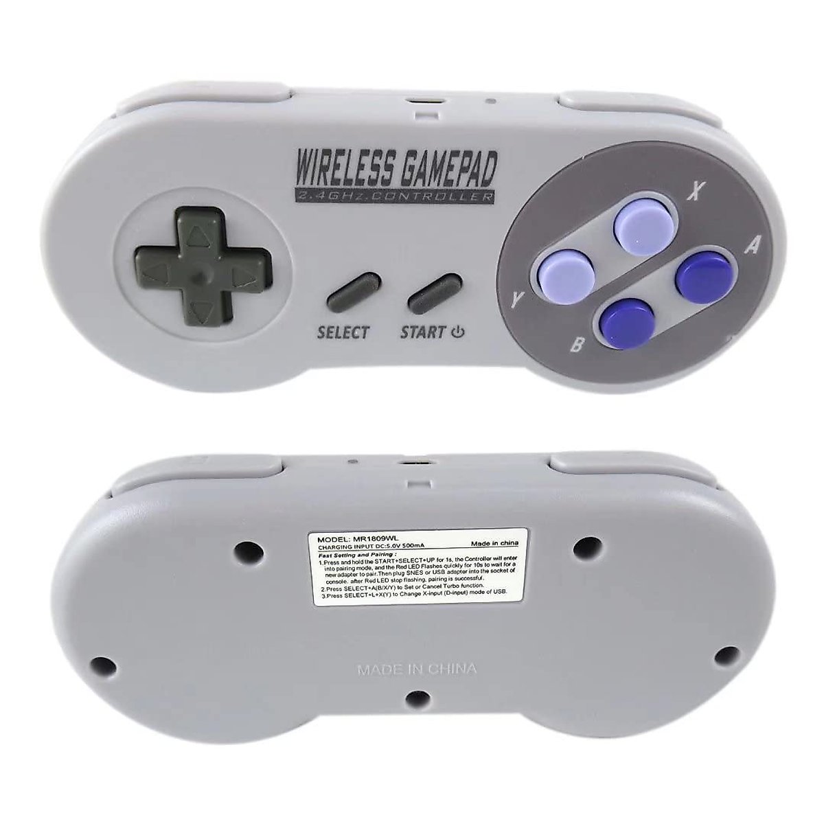 Gxcdizx 2 Packs Wireless Controller for SNES Classic Edition（Mini）/NES Classic Edition, Gamepad with USB Wireless Receiver for Switch, Windows,iOS,Liunx,Android Device