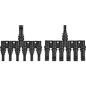 Jtron Solar Branch Connectors Branch Y Connector in Pair MMMMMMF+FFFFFFM for Parallel Connection Between Solar Panels (6)