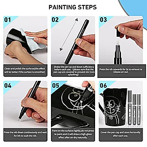 3Pcs Silver Liquid Mirror Chrome Markers, Permanent Reflective Liquid Chrome Paint Pens Set, High Gloss Art Car DIY Model Repair Markers Set for Plastic Metal Glass Ceramic - 0.7mm,1mm & 3mm