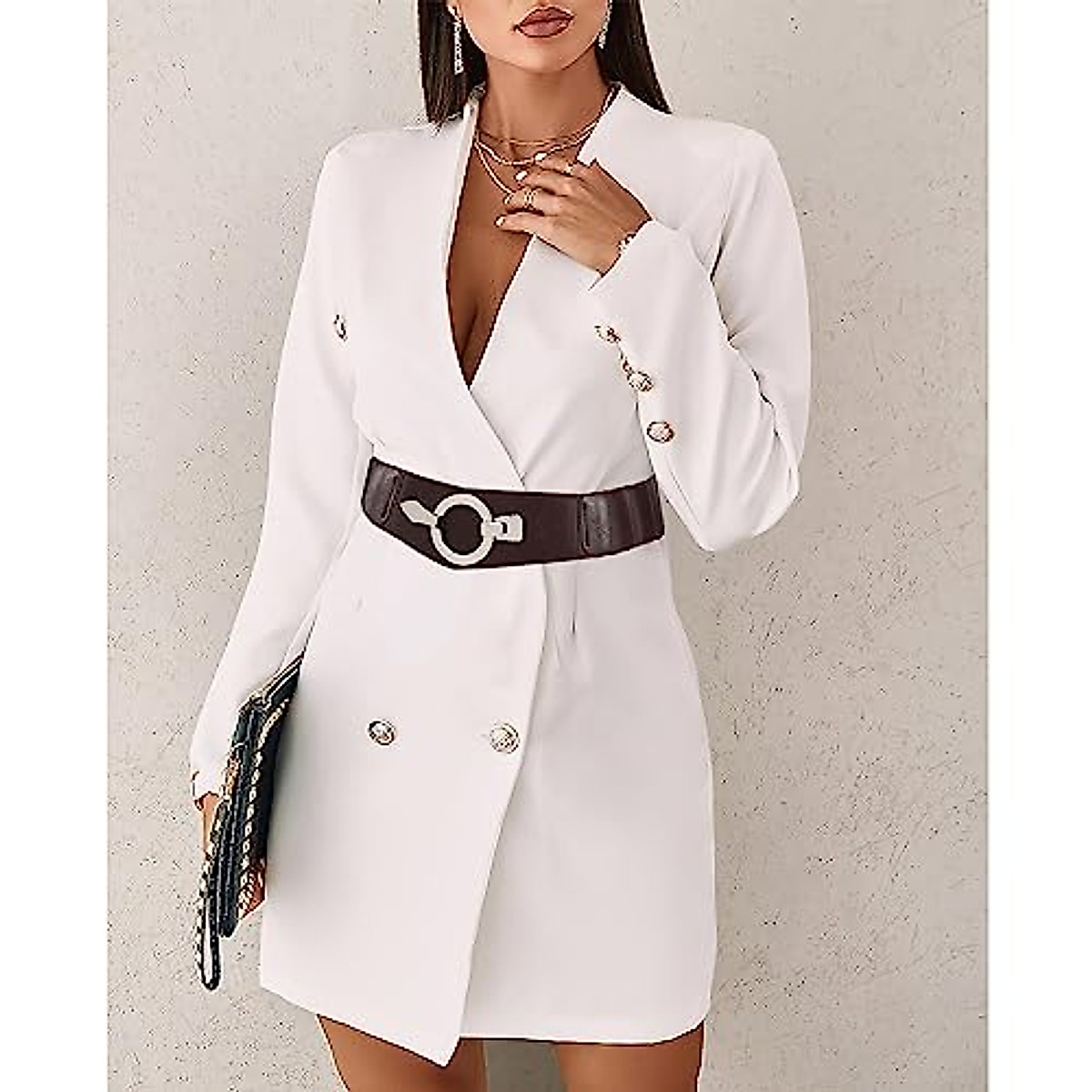 WHIPPY Women Wide Elastic Waist Belt Vintage Wide Stretch Waist Belt Fashion Retro Leather Waistband for Dresses, Coffee, XL