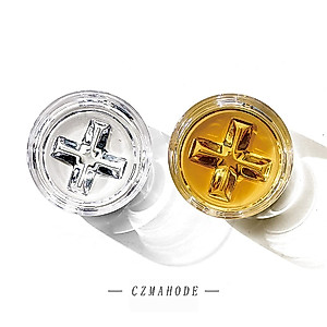 Whiskey Glasses-Drinking Glasses with Unique Cross-Shaped Bottom,Old Fashioned Rocks Glass Tumbler for Scotch, Cocktail,Home Bar Whiskey Gifts for Men,Whiskey Glass Set of 2