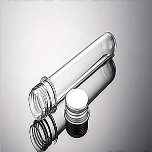 45ml Clear Plastic Test Tubes, 25x140mm Tube for Sample, for Scientific Experiments, Party, Decorate The House, Candy Storage, 6 Pcs.