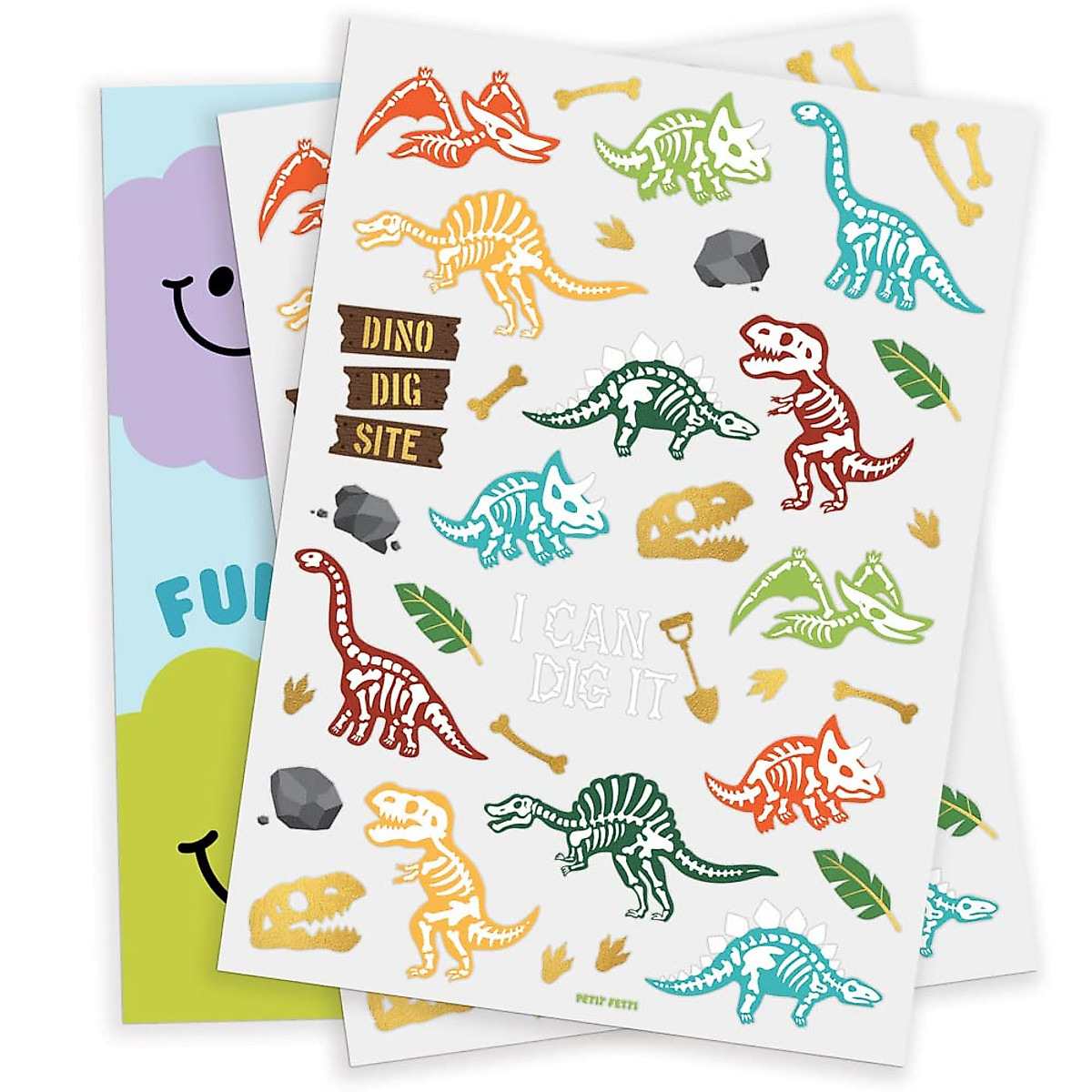 xo, Fetti Dinosaur Tattoos for Kids - 36 styles | Dino Fossil Birthday Party Supplies, T-Rex Party Favors, Stegosaurus Decorations, Easter Basket, Arts and Crafts, Activity