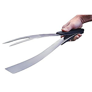 Proud Grill Connect it Magnetic BBQ Tool Set - 2 BBQ Tools - 4 Uses | Elegant Stainless Steel Design| Spatula and Fork Connect to use as Tongs and Server | Premium BBQ Utensil and Grill Accessory
