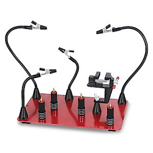 Soldering Helping Hands, NEWACALOX Third Hand Magnetic Helping Tool with 4 Soldering Helping Arms & Big PCB clamp Holder & 4 Upgrade PCB Holder Pillars, Waterproof Solder Clamp Station