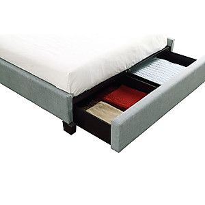 Modus Furniture Solid Wood Footboard-Storage Bed, California King, Ariana - Bluebird