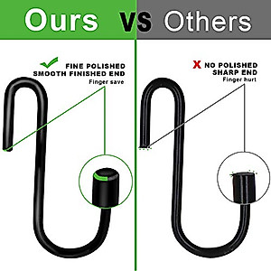 30 Pack ESFUN Heavy Duty S Hooks Black S Shaped Hooks Hanging Hangers Pan Pot Holder Rack Hooks for Kitchenware Spoons Pans Pots Utensils Clothes Bags Towels Plants