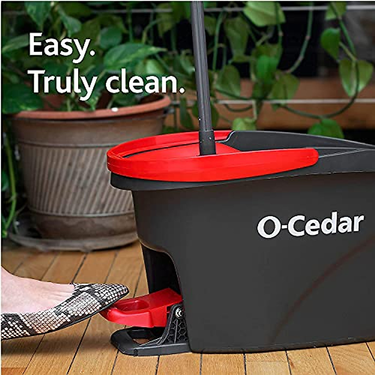 O-Cedar System Easy Wring Spin Mop & Bucket with 3 Extra Refills