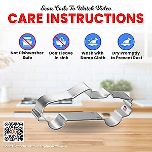 Convertible Car Cookie Cutter 4.5 in – Made in the USA – Foose Cookie Cutters Tin Plated Steel – Cookie Mold
