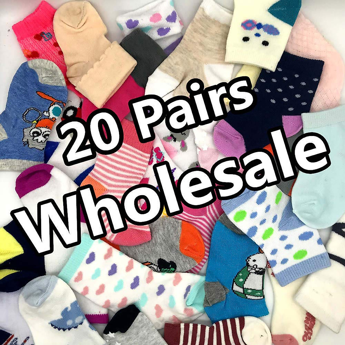 WAFUNNE Baby Boy Girl Socks Wholesale 20 Pairs Baby Socks Cotton Girl 0-12 months