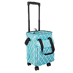 dbest products Ultra Compact Cooler Smart Cart 360 Insulated Collapsible Rolling Tailgate BBQ Beach, Moroccan Tile