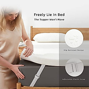 Jamdok 3-Inch High Density Foam Twin XL Mattress Topper-Removable Cover-Roll Up Mattress Topper-Dorm Room Mattress Pad…