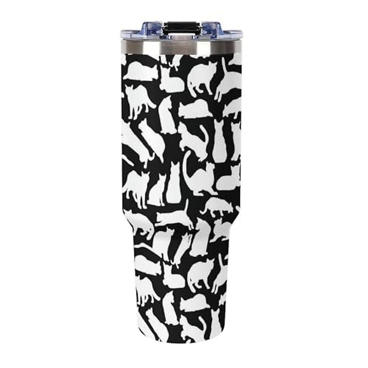 Cute Cats 40oz Water Bottle Double Wall Insulated Tumbler with Handle Leakproof Travel Mug Light Rose Red-style