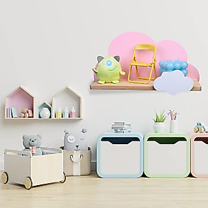 Cloud Shelves for Children’s Nursery Or Bedroom - Kids Nursery Room Shelves,Floating Bedroom Baby Book Shelf Storage Shelf, Cloud Floating Wooden Shelf Wall Decoration（Pink）