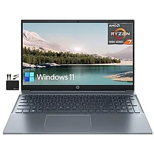 2022 Newest HP Pavilion 15.6" IPS FHD 1080P Laptop, 8-Core AMD Ryzen 7-5700U (Up to 4.3GHz, Beat i7-1180G7), 32GB RAM, 1TB NVMe SSD, Webcam, WiFi 6, 9+ Hours Battery, Audio B&O, Win11