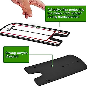 KINGTOP Golf Putting Alignment Mirror, Portable Swing Training Aids, Practice Putting Alignment Aid, Travel Size 12”L x 6”W