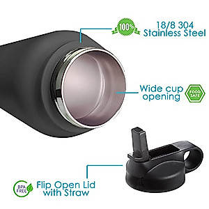 Personalized Water Bottles for Kids, 18oz/32oz Custom Name Stainless Steel Insulated Water Bottle with Straw Lid & Handle, Customized Boys Girls Sports Water Bottle Gifts for School-Solid