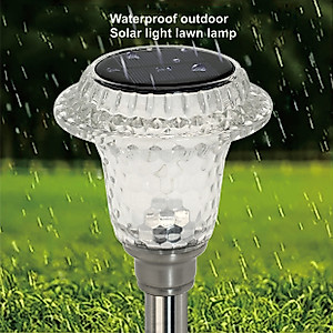 TOSAIP Large Super Bright Solar Lights Outdoor Waterproof 4 Pack, Super Bright Solar Pathway Garden Lights Auto On/Off, LED Landscape Lighting Decorative for Walkway Patio Yard(Cool White)