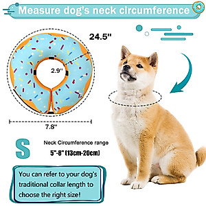 Recovery Donut Collar for Dogs & Cat,Inflatable Dog Cone Collar Alternative After Surgery,Soft Dog Cone for Large Medium Small Dog,Adjustable Dog Neck Donut Collar(Blue,Small)
