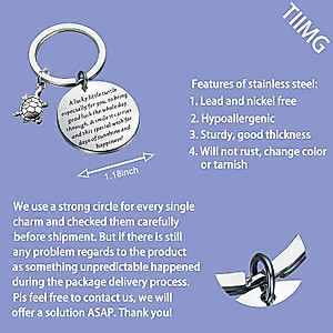 Sea Turtle Keychain Turtle Lovers Gifts for Women Lucky Turtle Jewelry Going Away Gifts for Friends (A lucky little turtle)