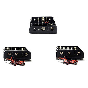 LampVPath (Pack of 3 3 AA Battery Holder, 3 AA Battery Holder with Leads, 3 AA Battery Holder with Wires