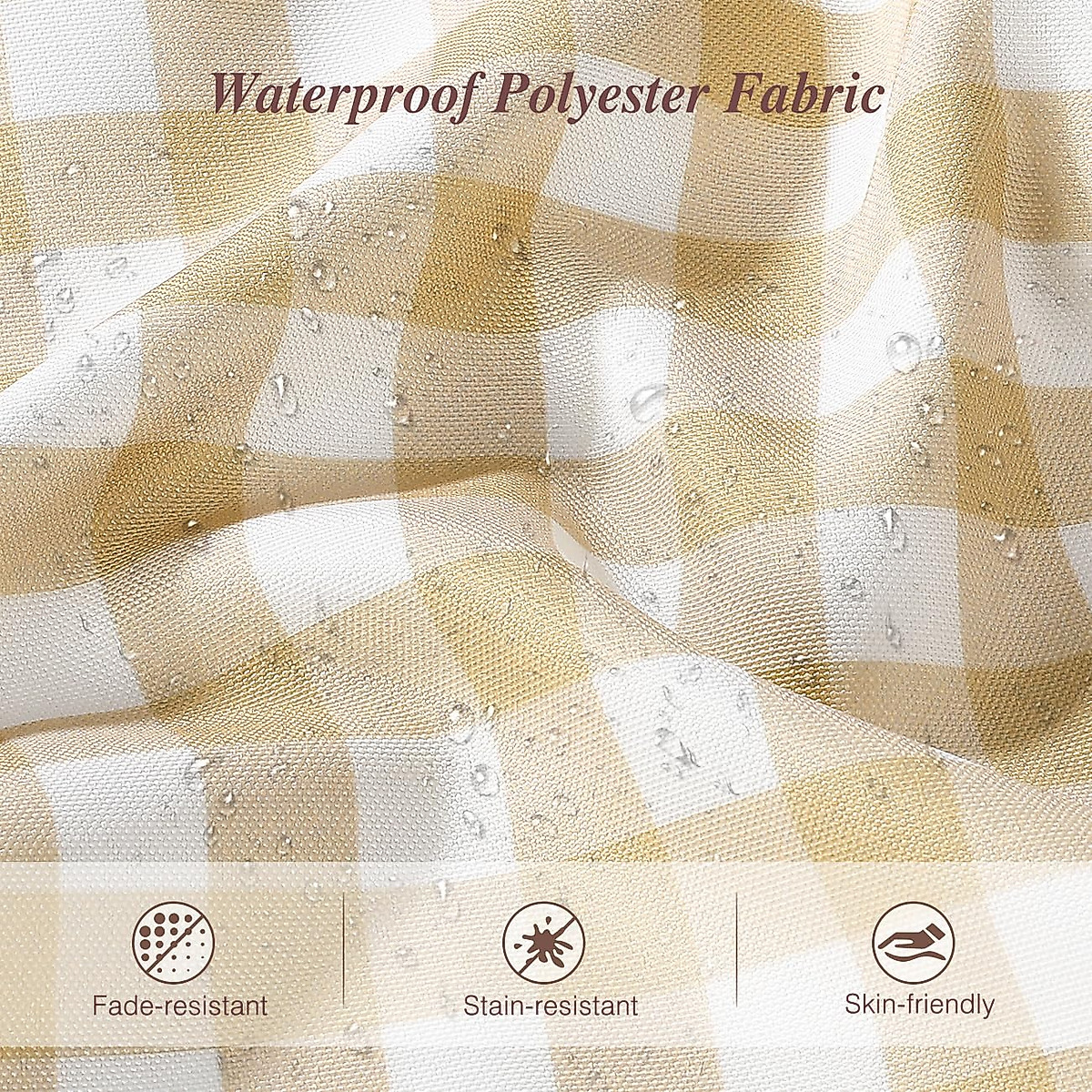 Lewondr Outdoor Throw Pillow Covers 12×20&18×18 Inch, Waterproof Throw Pillow Cases with Fringe, Striped Decorative Outdoor Cushion Covers for Garden, Patio, Couch, Balcony, 2 Pack, Beige