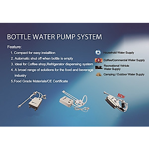 TDRFORCE Bottled Water System with singel water inlet Bottled Water Dispenser one Tube for Refrigerator Ice-Maker Coffee Brewer 3.8L