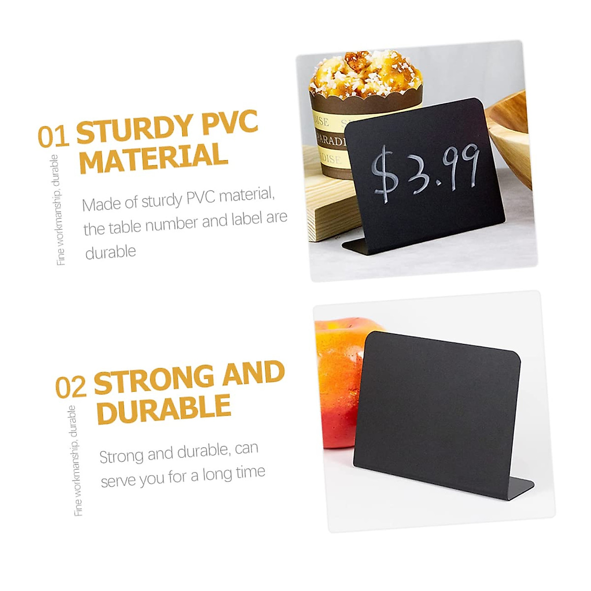 Veemoon 1 Set Rewritable Small Blackboard Mini Chalkboard Signs Small Blackboard Sign Chalk Labels Food Decor Easel Menu Board Mini Chalkboard Label Mini Blackboard Sign Message Sign Notes