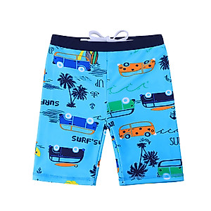 HUAANIUE Baby Toddler Boy Swimsuit Rashguard Set Swimwear UPF 50+ Car 3-4 T