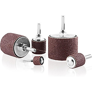 HILTEX 10342 Drum Sander Kit, 26 Pc Set, 1/8 & 1/4" Drive Spindle Sander for Woodworking, Spindle Sander Sleeves & 5 Rubber Sanding Drum for Drill, Sanding Arbor, 1" Drum Sander Paper, 80 & 120 Grit