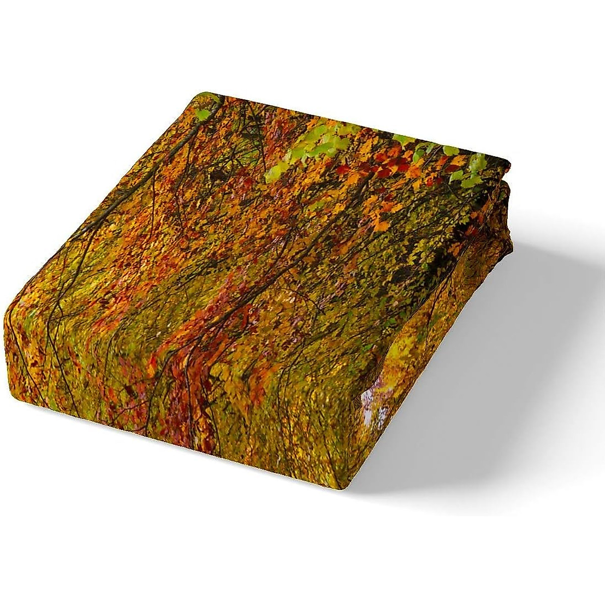 Autumn California King Duvet Cover Fall Tree View Bedding Set Soft Microfiber Comforter Cover with Zipper Closure, 3D Print Quilt Cover 104x98 Inches with 2 Pillow Shams 8496a