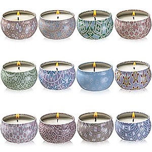 Bauhinia 12 Constellations Scented Candles Soy Wax Tin Candles, Natural Fragrance Candles for Stress Relief and Aromatherapy Candles Set of 12
