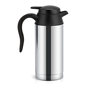 Gorgeri Portable Car Electric Kettle Travel Kettle 12V 750ml Car Hot Water Kettle Heating Cup Electric Kettle Boil Water Tea Coffee with Cigarette Lighter