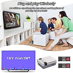 Retro Game Console with 620 Video Games,Classic Mini Game System with Wireless Controller, RCA and HDMI HD Output Plug and Play,Retro Toys Gifts Choice for Children and Adults.
