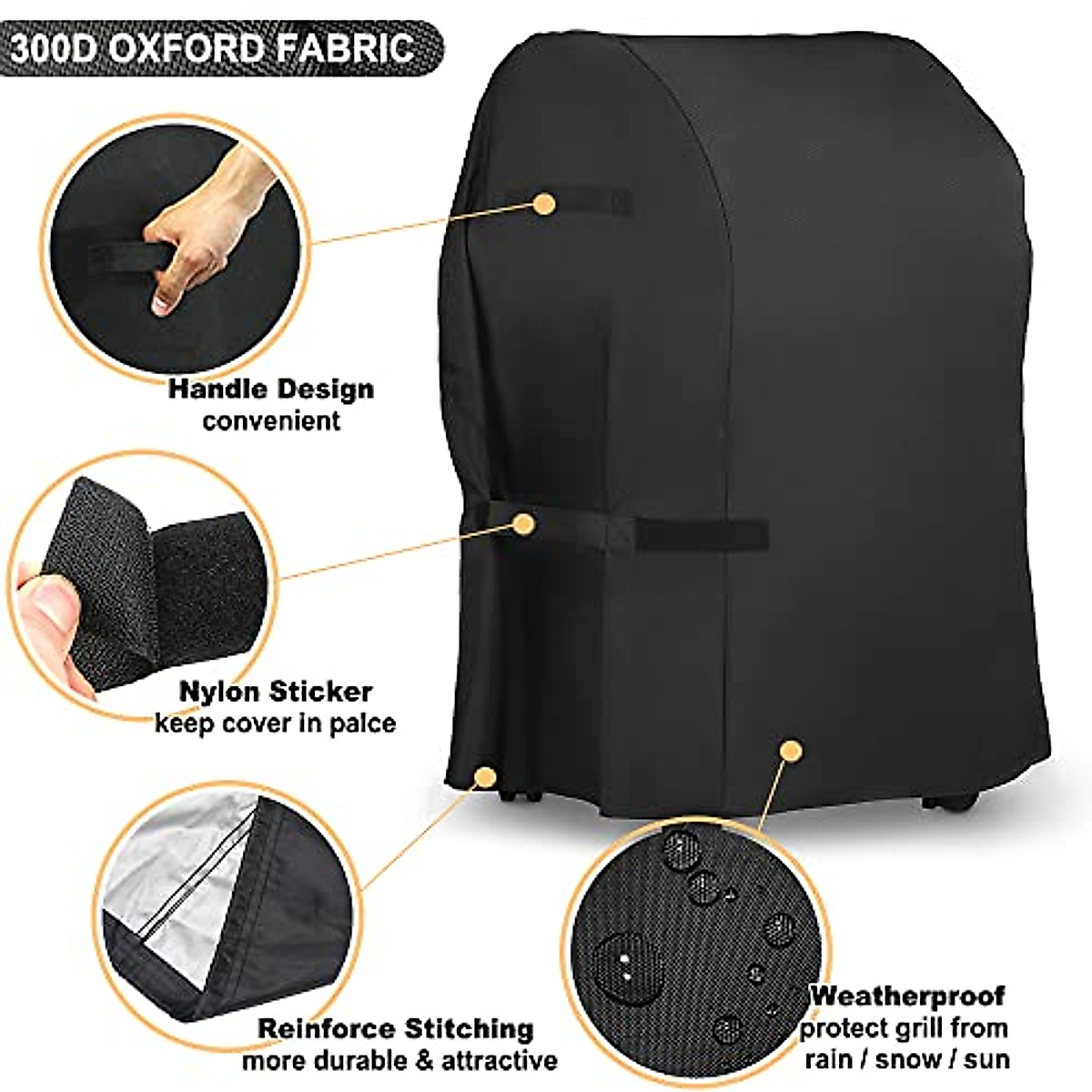 LBTING Grill Cover, 40-inch Heavy Duty 300D Oxford Waterproof Windproof UV Resistant BBQ Gas Grill Cover for Outdoor Barbecue Fit Most Brands Weber, Brinkmann, Char Broil, Holland