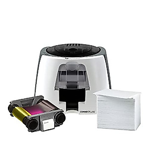 BadgePass ConnectLITE ID Card Printer & Supply Bundle ONE Cloud Photo ID Software- 1st Year Included! (ID Card Printer, ID Software, PVC Cards, YMCKO Ribbon, and Cleaning Kit Included)