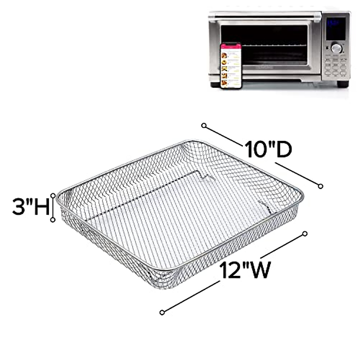 Nuwave Air Fry Basket for the NuWave Bravo XL, Air Fryer Toaster Oven Basket Accessories for French Fry and Frozen Food