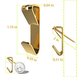 100 lb Picture Hangers, Picture Hooks for Hanging Pictures, 20Pcs Frame Hooks Picture Hangers Heavy Duty Hardware Hanger Kit Wooden Wall Painting Hangers Hooks and Nails for Pictures